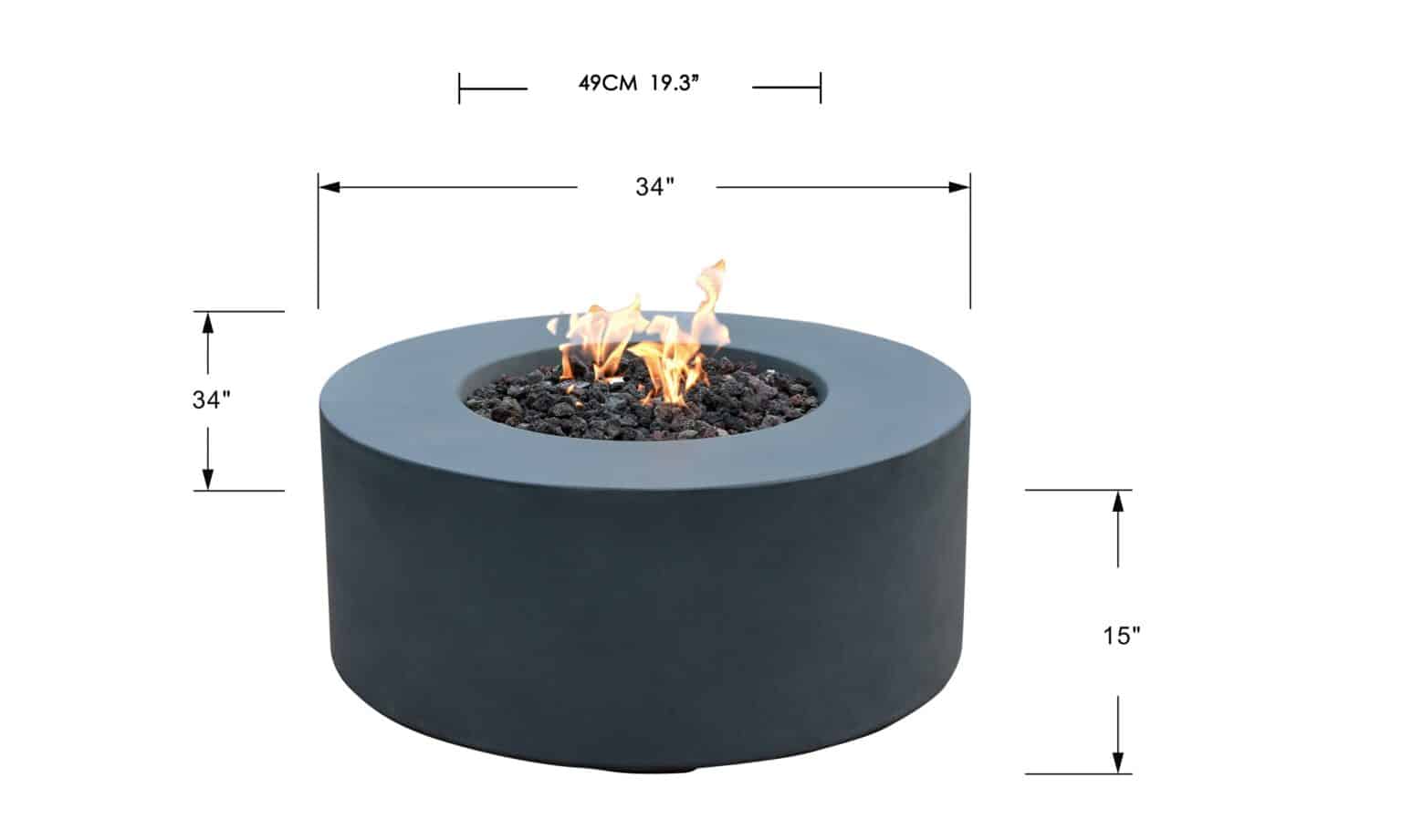 Elementi/Modeno “Venice” Fire Table- Natural Gas - Crackle Fireplaces