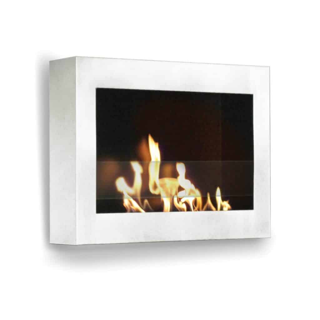 Anywhere Fireplace SoHo Wall Mounted Fireplace – White - Crackle Fireplaces